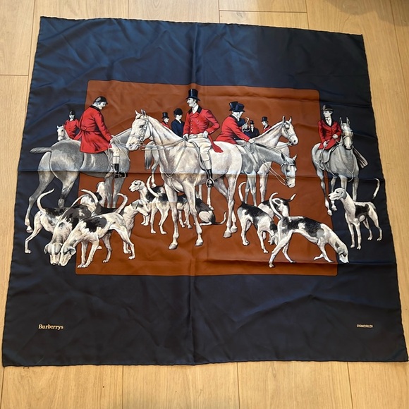 Burberry | Accessories | Burberry Vintage Silk Twill Scarf Horses ...